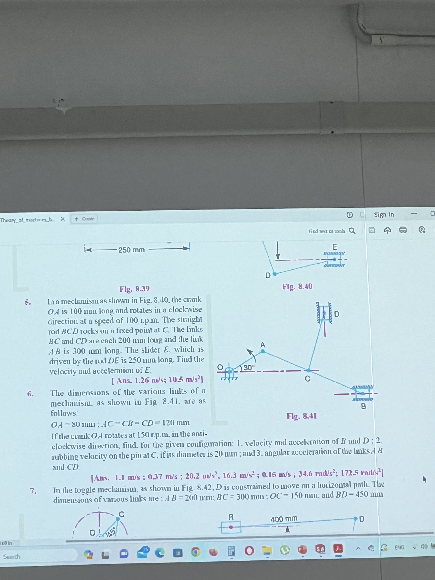 SOLVED: Thearyof machiries b. Geate Sign in Find lext or tools Fig. 8.39 Fig. 8.40 5. In a ...