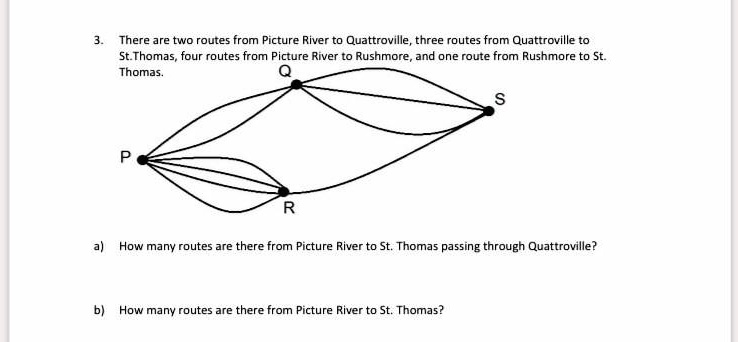 SOLVED: There are two routes from Picture River to Quattroville, three ...