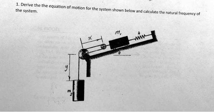 1. Derive the the equation of motion for the system shown below and calculate the natural ...