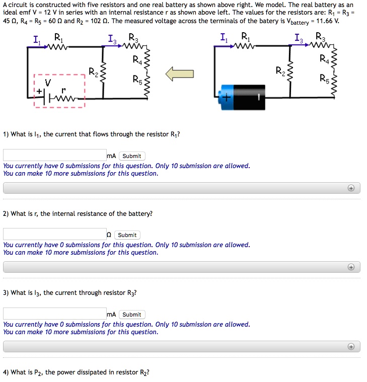 SOLVED: circuit is constructed with five resistors and one real battery ...
