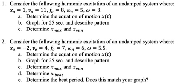 1. Consider the following harmonic excitation of an undamped system ...