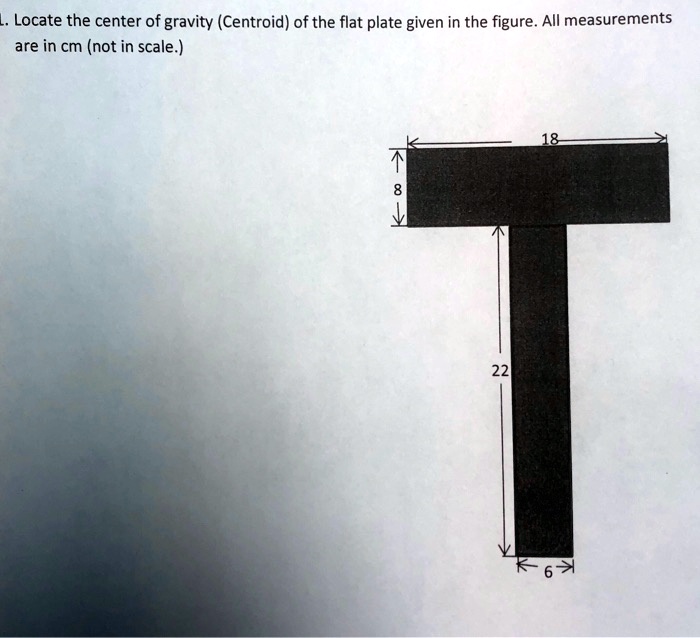 SOLVED: Locate the center of gravity (Centroid) of the flat plate given ...