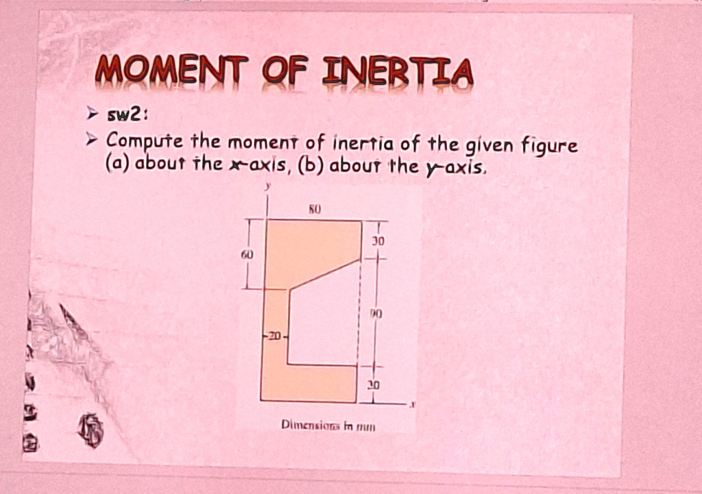 MOMENT OF INERTIA ? sw2: ? Compute the moment of inertia of the given ...