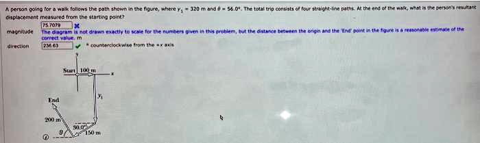 SOLVED: A person going for a walk follows the path shown in the figure ...