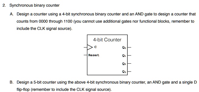 Solved 2 Synchronous Binary Counters A Design A Counter Using A 4 Bit Synchronous Binary
