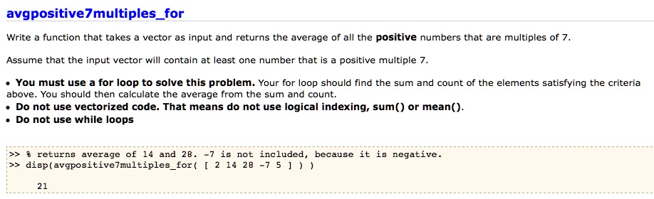 Solved Write A Function That Takes A Vector As Input And Returns The Average Of All The