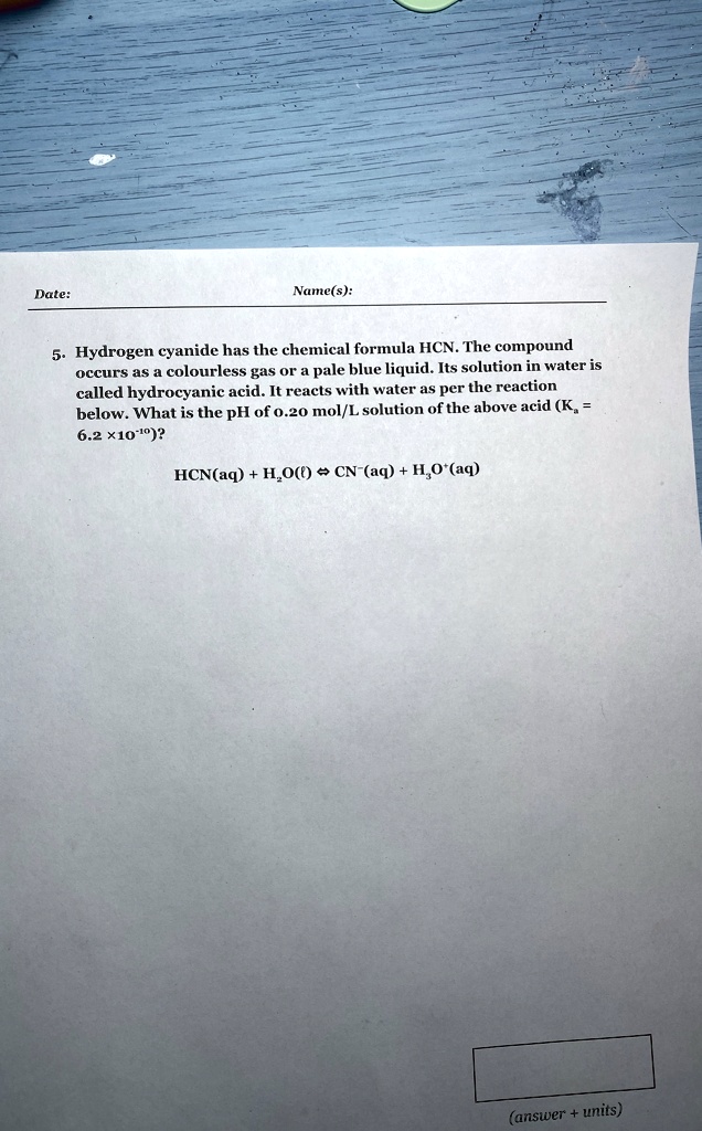 5 hydrogen cyanide has the chemical formula hcn the compound occurs as ...