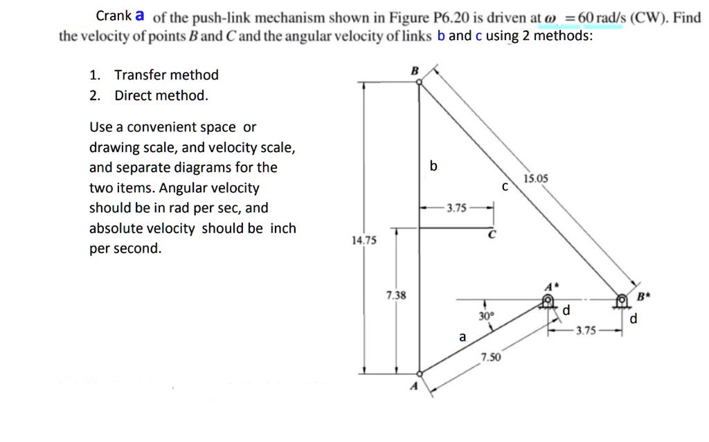 Crank a of the push-link mechanism shown in Figure P6.20 is driven at ω ...