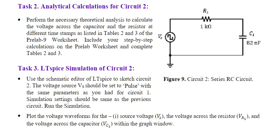 Task 2. Analytical Calculations for Circuit 2: • Perform the necessary theoretical analysis to ...