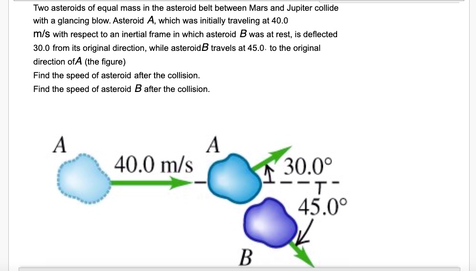 two asteroids of equal mass in the asteroid belt between mars and ...