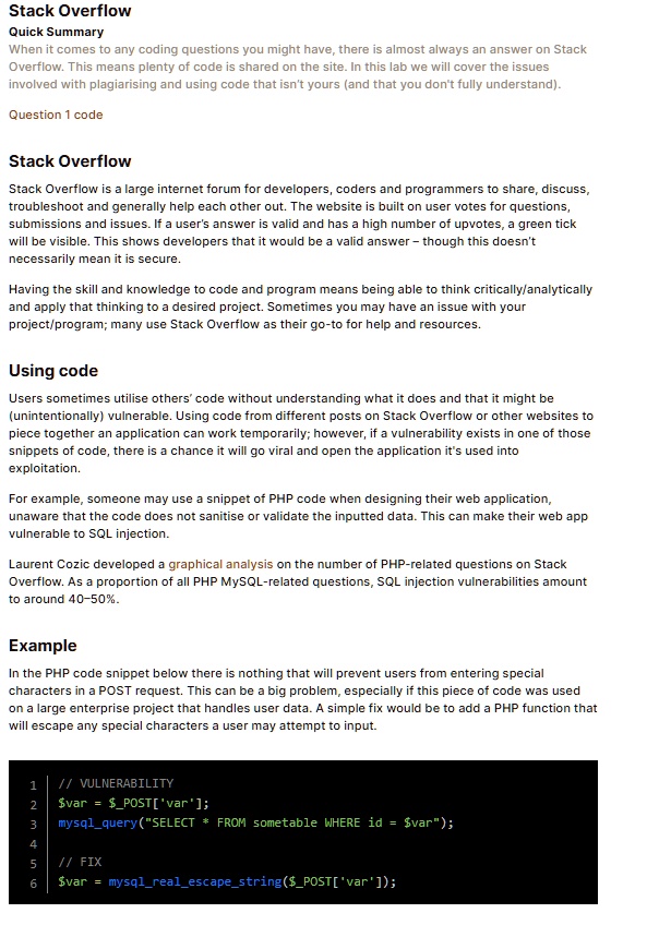 [GET ANSWER] Stack Overflow Quick Summary When it comes to any coding questions you might have ...