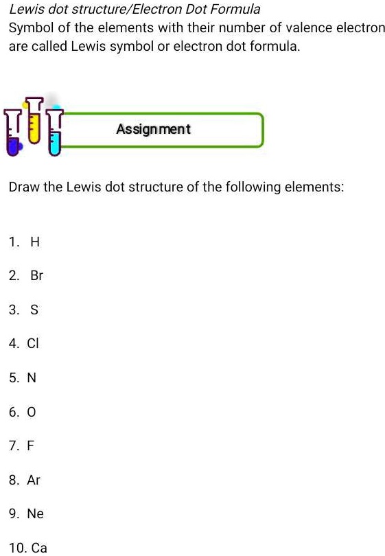 SOLVED: Draw the Lewis dot structure of the following elements: Lewis dot structure/Electron Dot ...