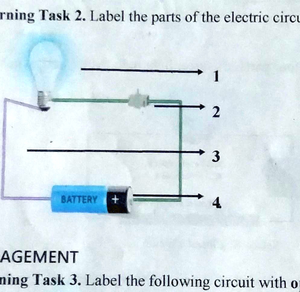 SOLVED: Learning Task 2. Label the parts of the electric circuit ... SOLVED: Learning Task 2. Label the parts of the electric circuit ...