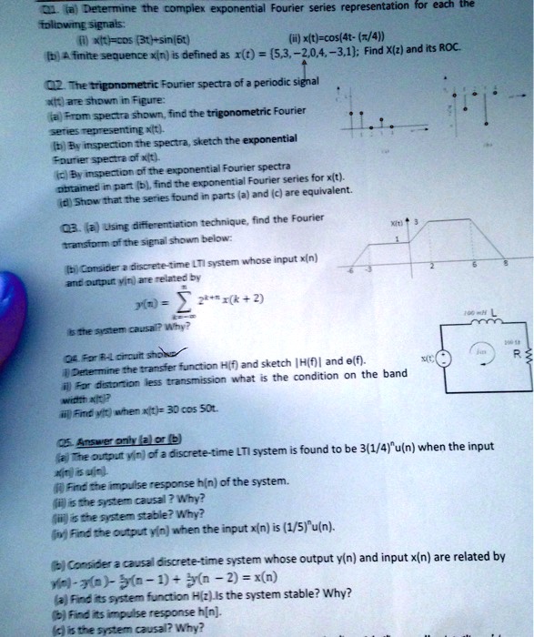 etermine the complex exponential fourier series representation for eac ...