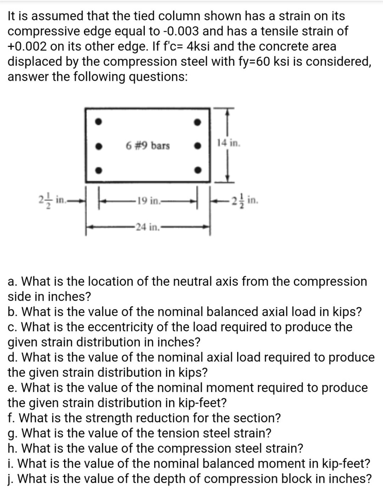 It is assumed that the tied column shown has a strain on its ...