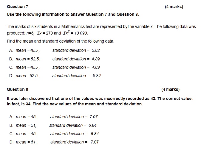 SOLVED: Question marks) Use the following information to answer ... SOLVED: Question marks) Use the following information to answer ...