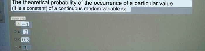 SOLVED: The theoretical probability of the occurrence of a particular ...