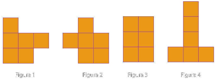 SOLVED: Observa las siguientes figuras, formadas por seis cuadrados ...