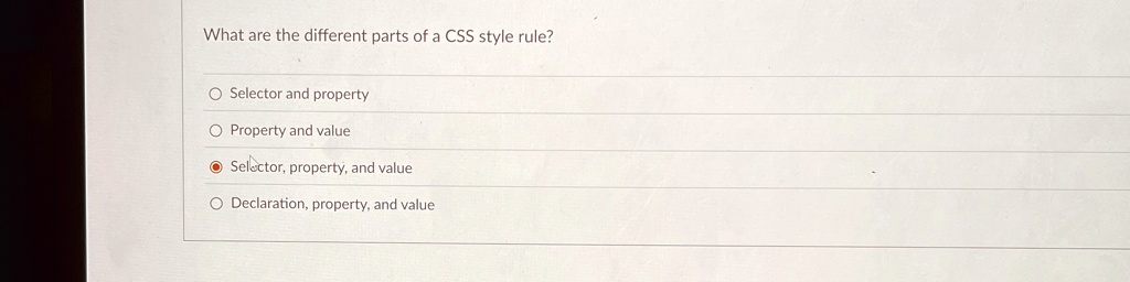 what are the different parts of a css style rule o selector and ...