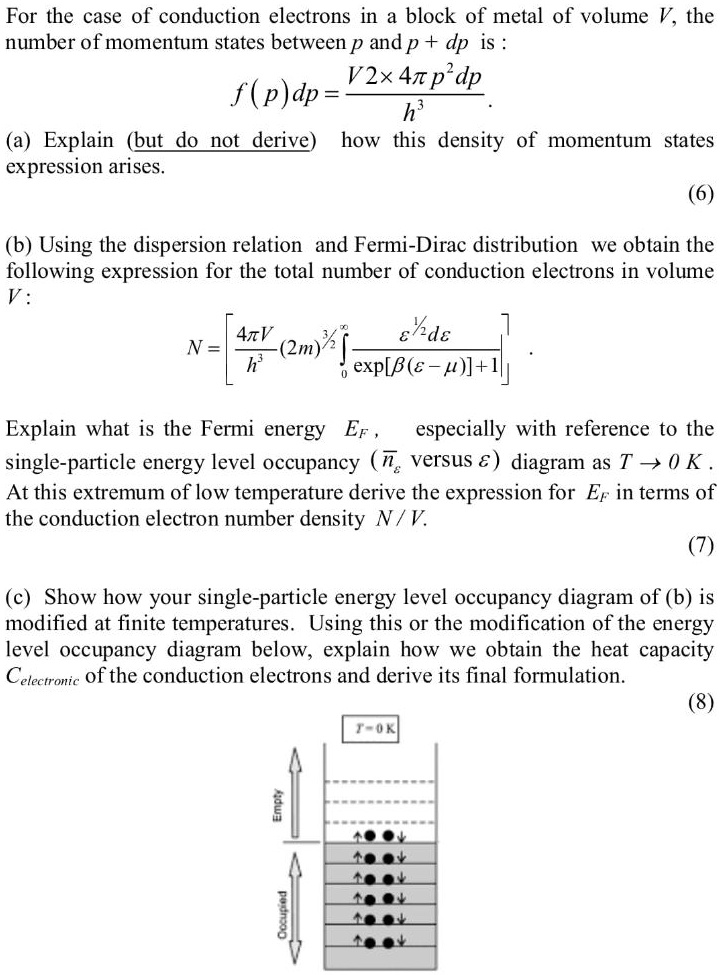 for the case of conduction electrons in a block of metal of volume v ...