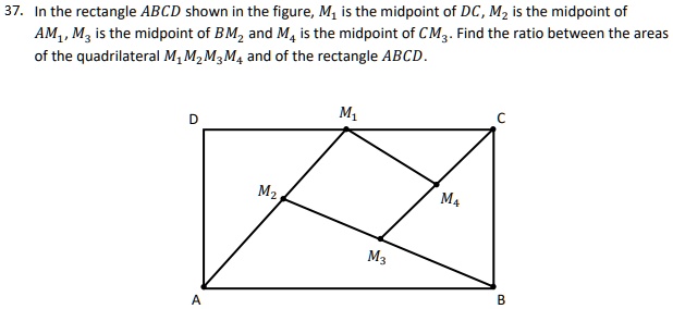 SOLVED: In the rectangle ABCD shown in the figure, M is the midpoint of ...
