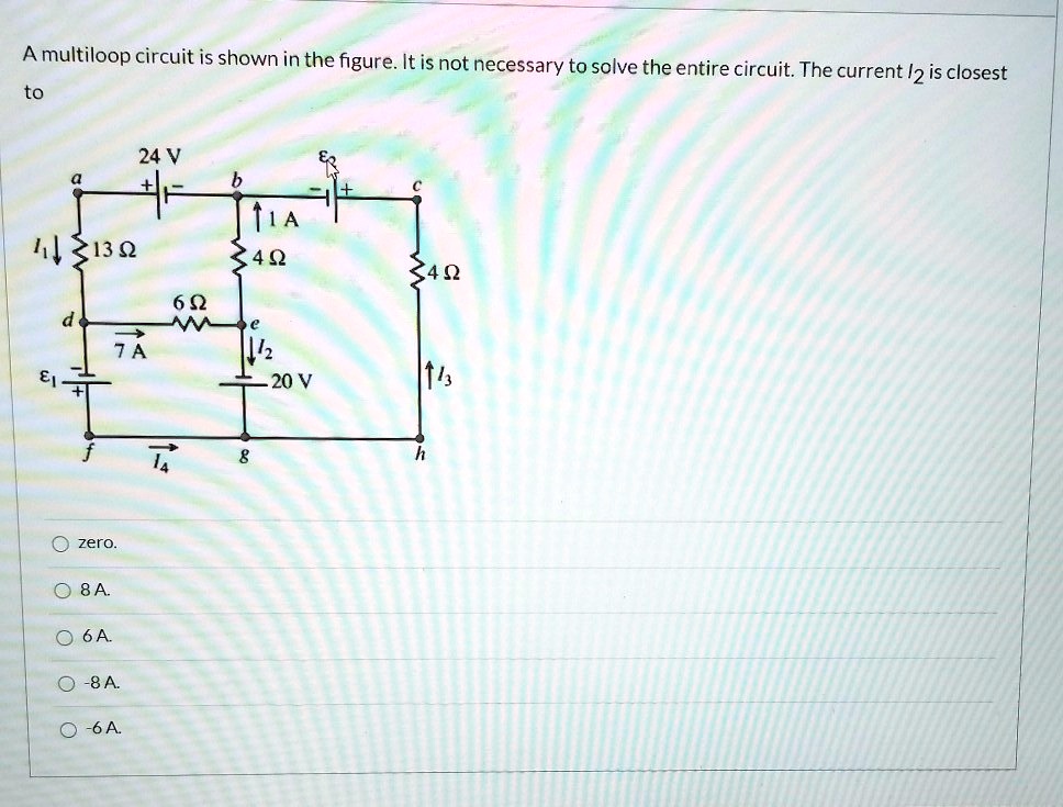 SOLVED: A multiloop circuit is shown in the figure It is not necessary to solve the entire ...