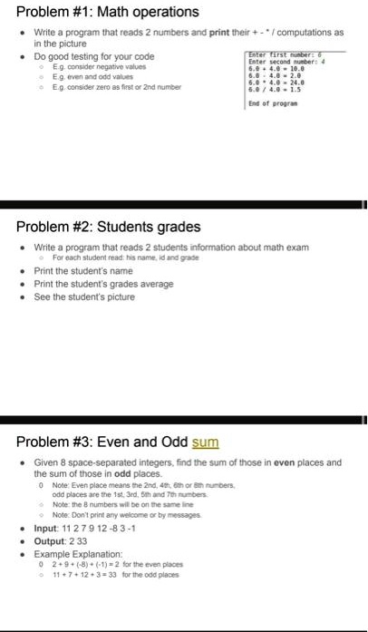 Solved Texts Answer Each Question In C And Python Problem 1 Math Operations Write A 3379