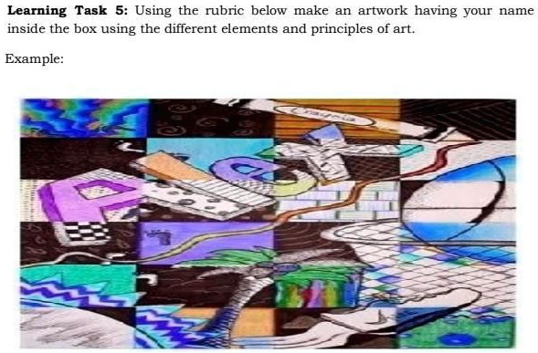 anong gagawin dito paano mag drawing learning task 5 using the rubric ...