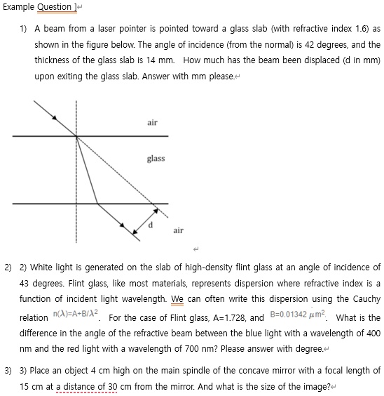 SOLVED: Example Question J4 beam from laser pointer pointed toward ...