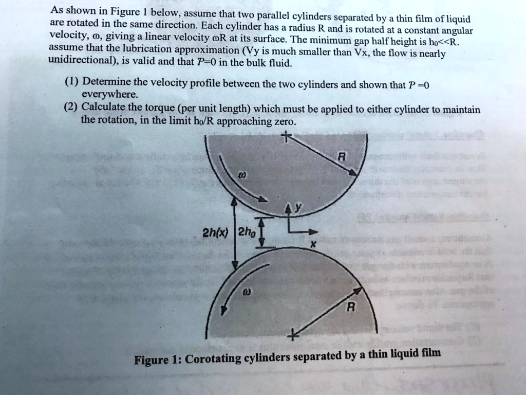 SOLVED: As shown in Figure 1 below, assume that two parallel cylinders ...