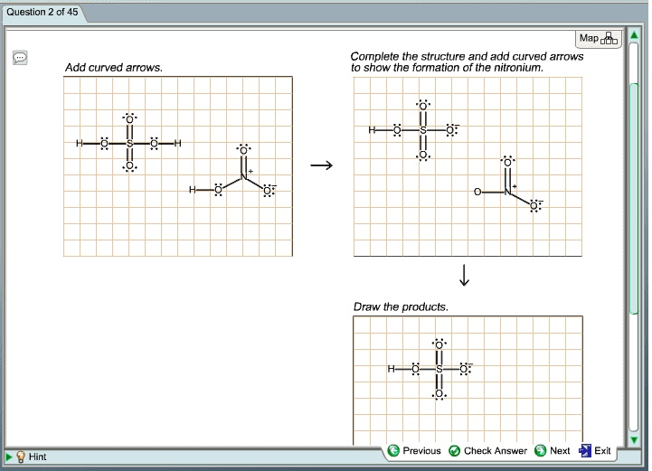 Question 2 of 45 Add curved arrows. Complete the structure and add ...