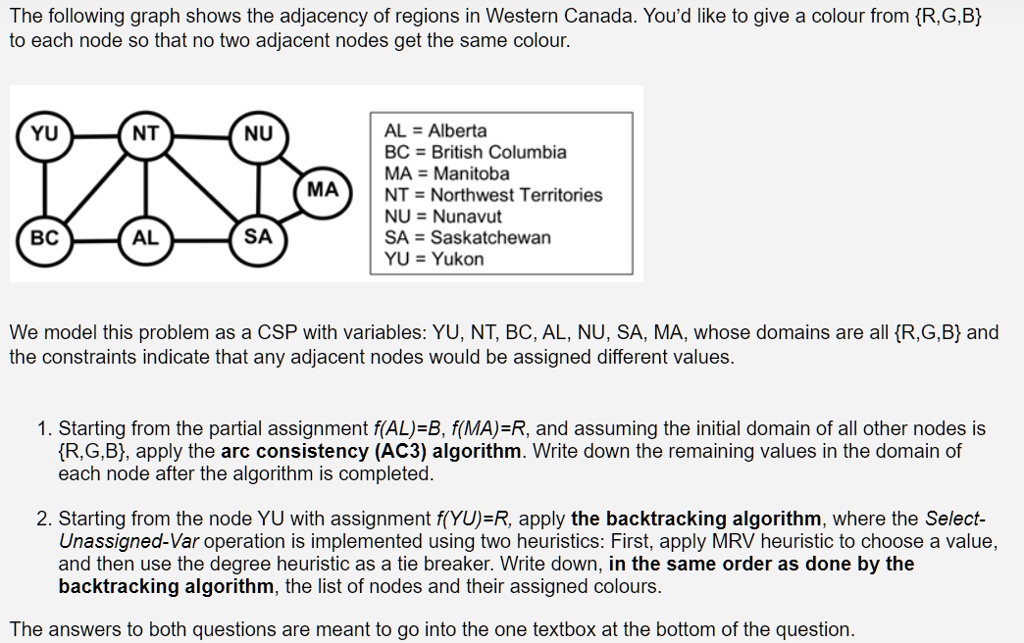 SOLVED: The following graph shows the adjacency of regions in Western ...