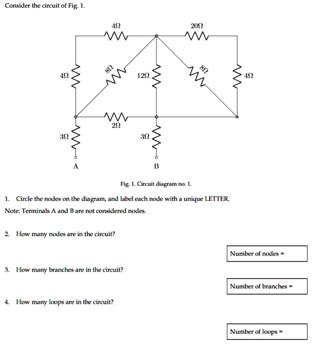 SOLVED: Consider the circuit of Fig. 1. 4Î© 20Î© 120Î© 2Î© A B Fig. 1. Circuit diagram no. 1. 1 ...