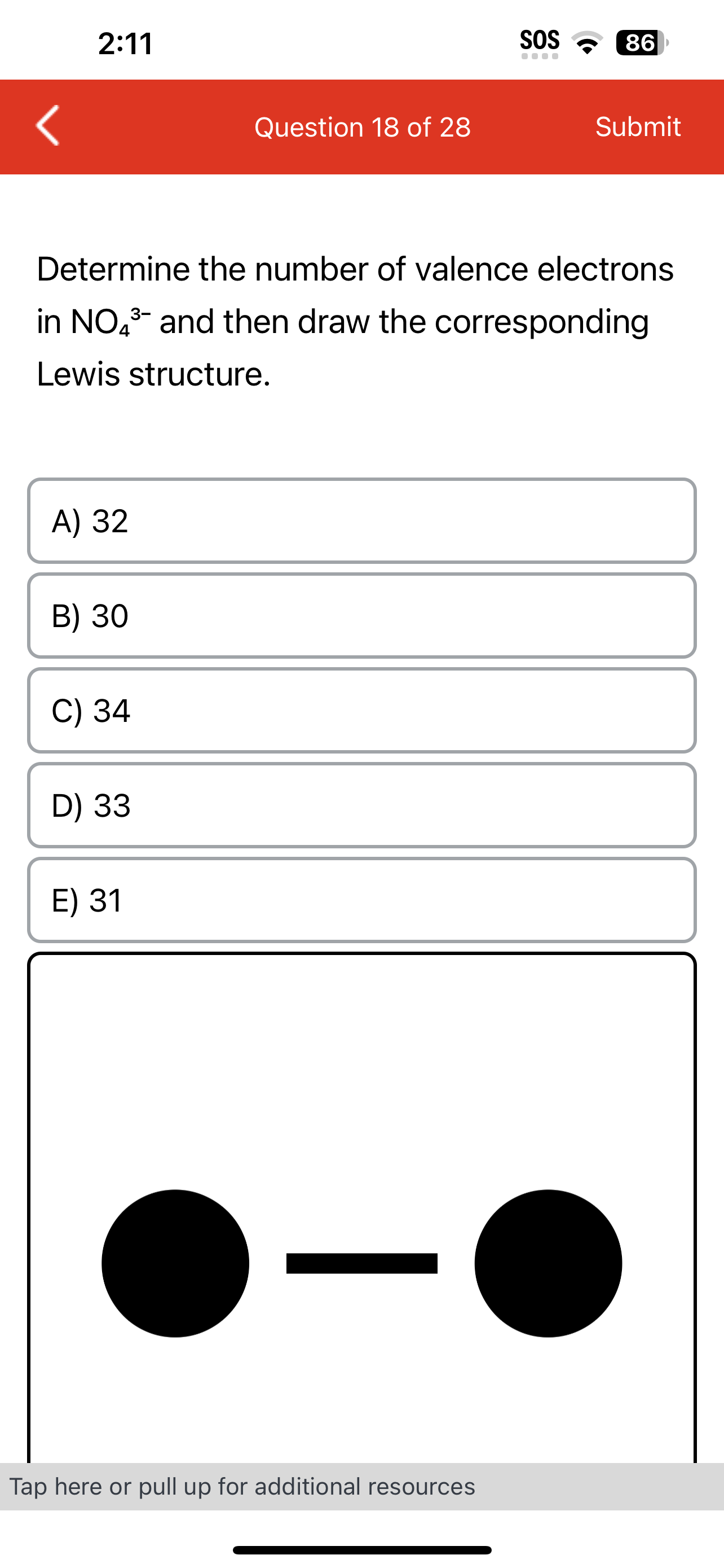 2: 11 SOS Question 18 of 28 Submit Determine the number of valence ...