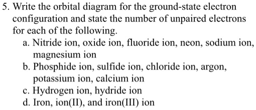 SOLVED: Write the orbital diagram for the ground-state electron ...