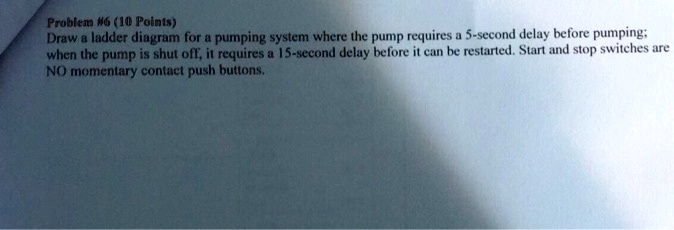 Problem #6 (10 Points) Draw a ladder diagram for a pumping system where ...