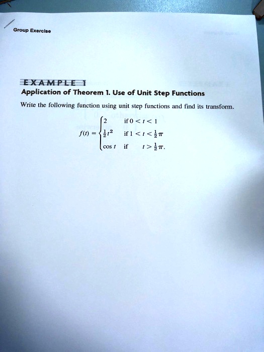 SOLVED:Group Exarcise FEXAMPLE 1 Application of Theorem Use of Unit ...
