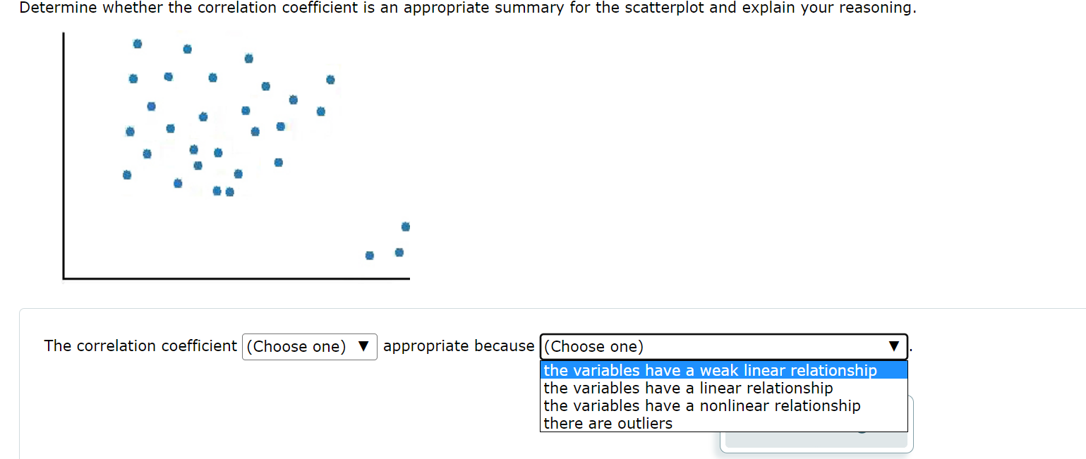 Solved Determine Whether The Correlation Coefficient Is An Appropriate