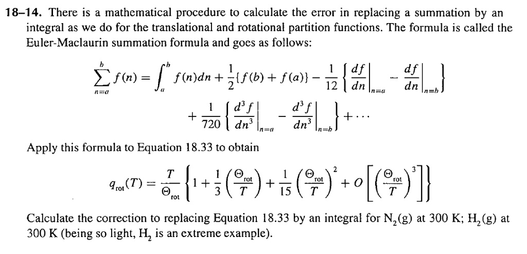 SOLVED: 18-14. There is a mathematical procedure to calculate the error ...