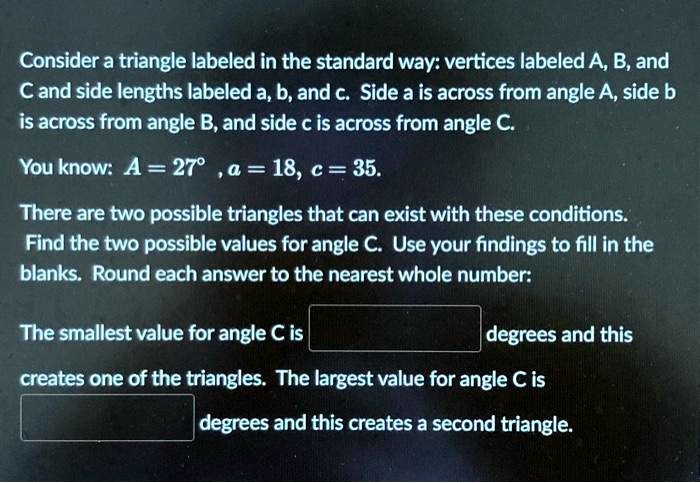 consider a triangle labeled in the standard way vertices labeled a b ...