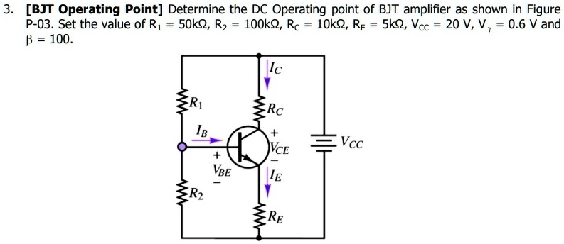determine the dc operating point of bjt amplifier below 3 bjt operating point determine the dc ...