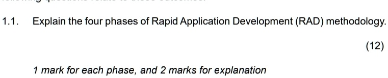 11 explain the four phases of rapid application development rad ...
