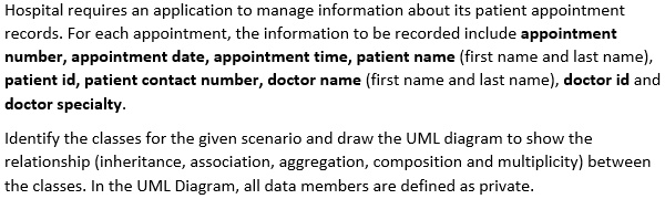 SOLVED: Hospital requires an application to manage information about ...