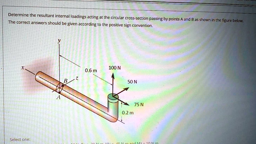 determine the resultant internal loadings acting at the circular cross section passing by points ...