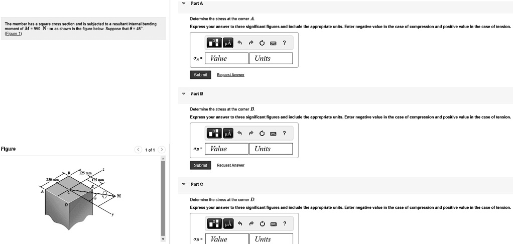 SOLVED: Texts: Part A The member has a square cross section and is ...
