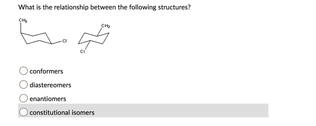 SOLVED: What is the relationship between the following structures? Cha CH3 conformers ...