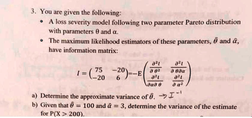 SOLVED: 3 . You are given the following: A loss severity model ...