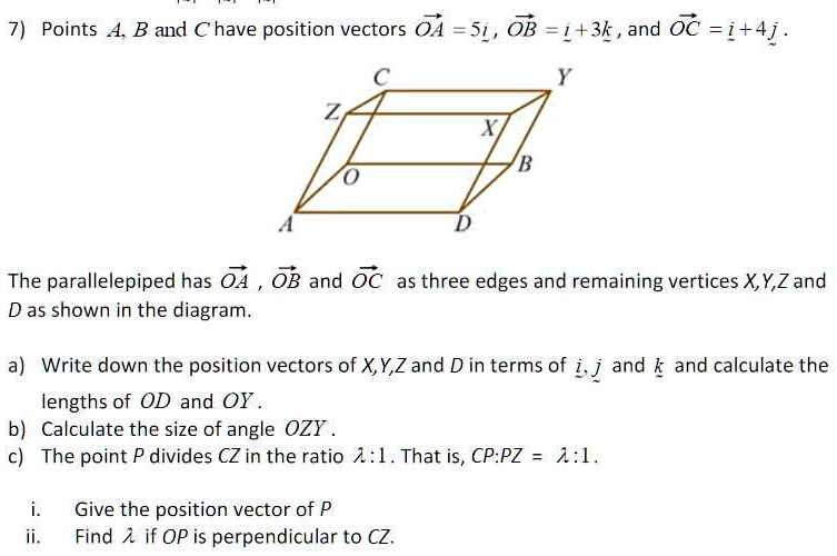 points 4 b and c have position vectors oa 51 ob 13k and oc 14j the ...
