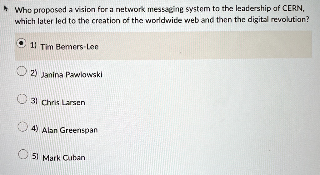 who proposed a vision for a network messaging system to the leadership ...