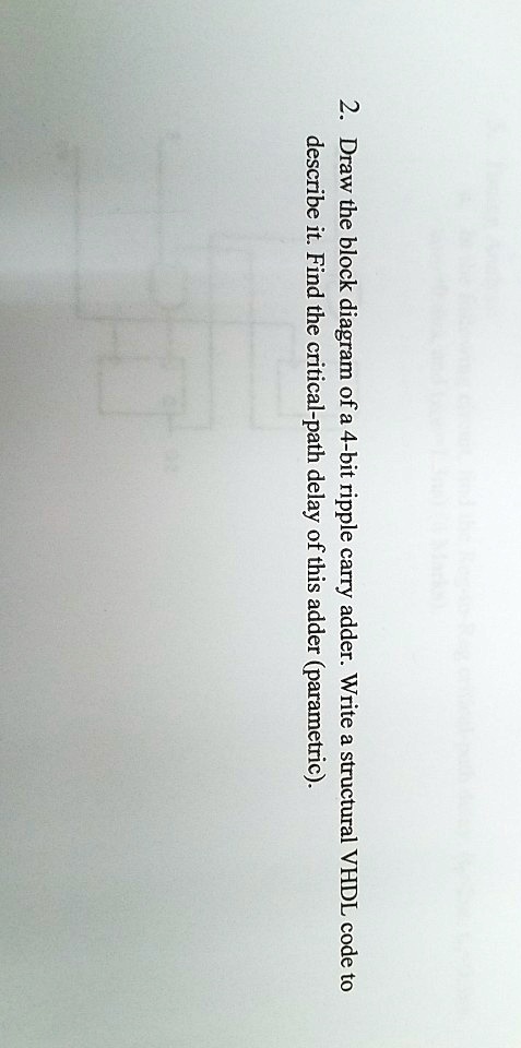 2. Draw the block diagram of a 4-bit ripple carry adder. Write a ...